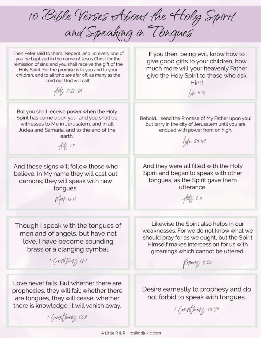10 Bible Verses On the Holy Spirit and Speaking in Tongues - FREE ...