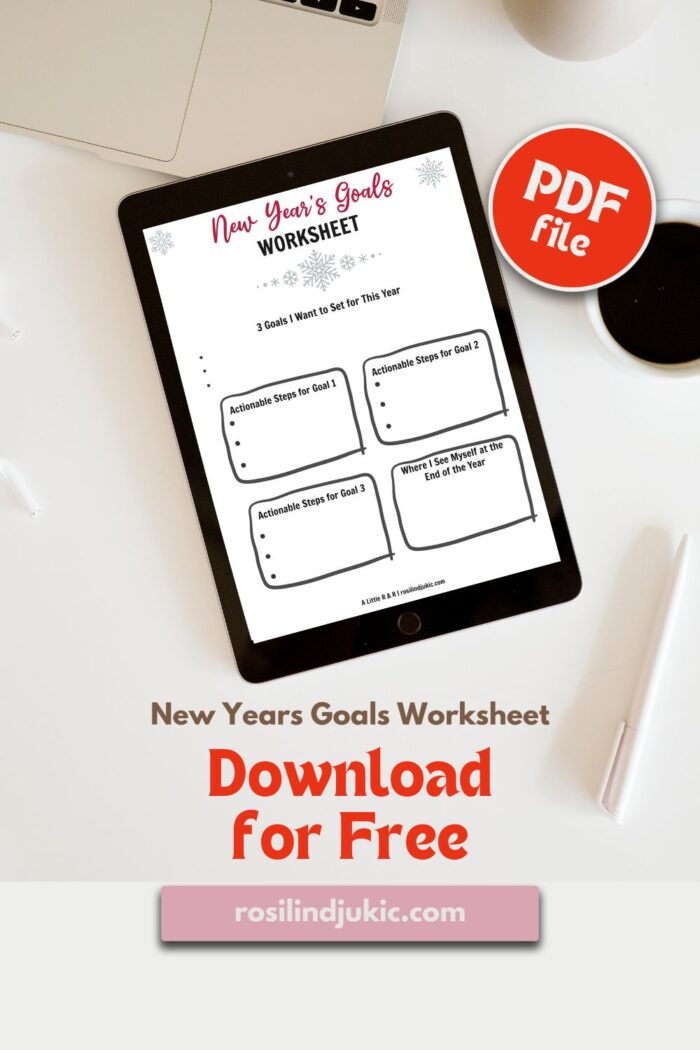 New Years Goals Worksheet - FREE DOWNLOAD - A Little R & R